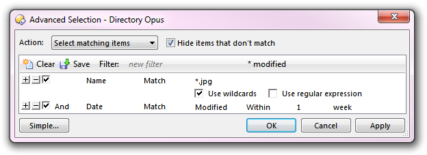 Advanced Selection