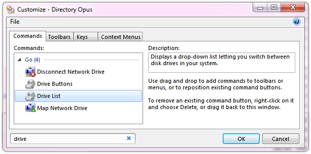 Drive Buttons and Lists