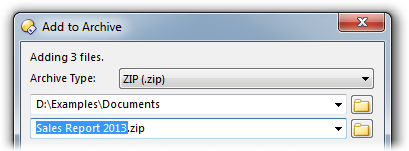 Add to Archive Dialog