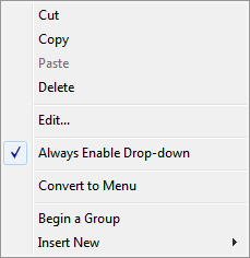 Toolbar Context Menus
