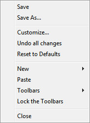 Toolbar Context Menus