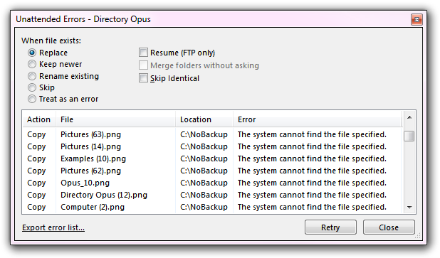 Unattended operation