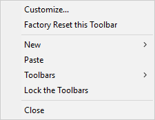 Toolbar Context Menus